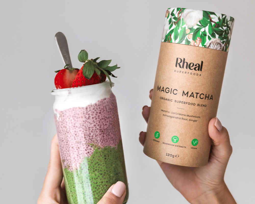 Magic Matcha Strawberry Chia Pudding Recipe – Rheal